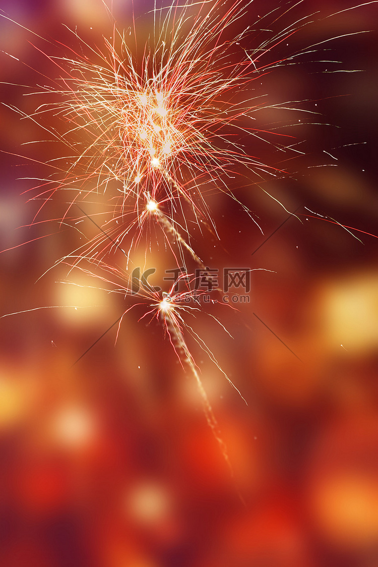 红色炫丽烟花高清背景图片免费下载-千库网