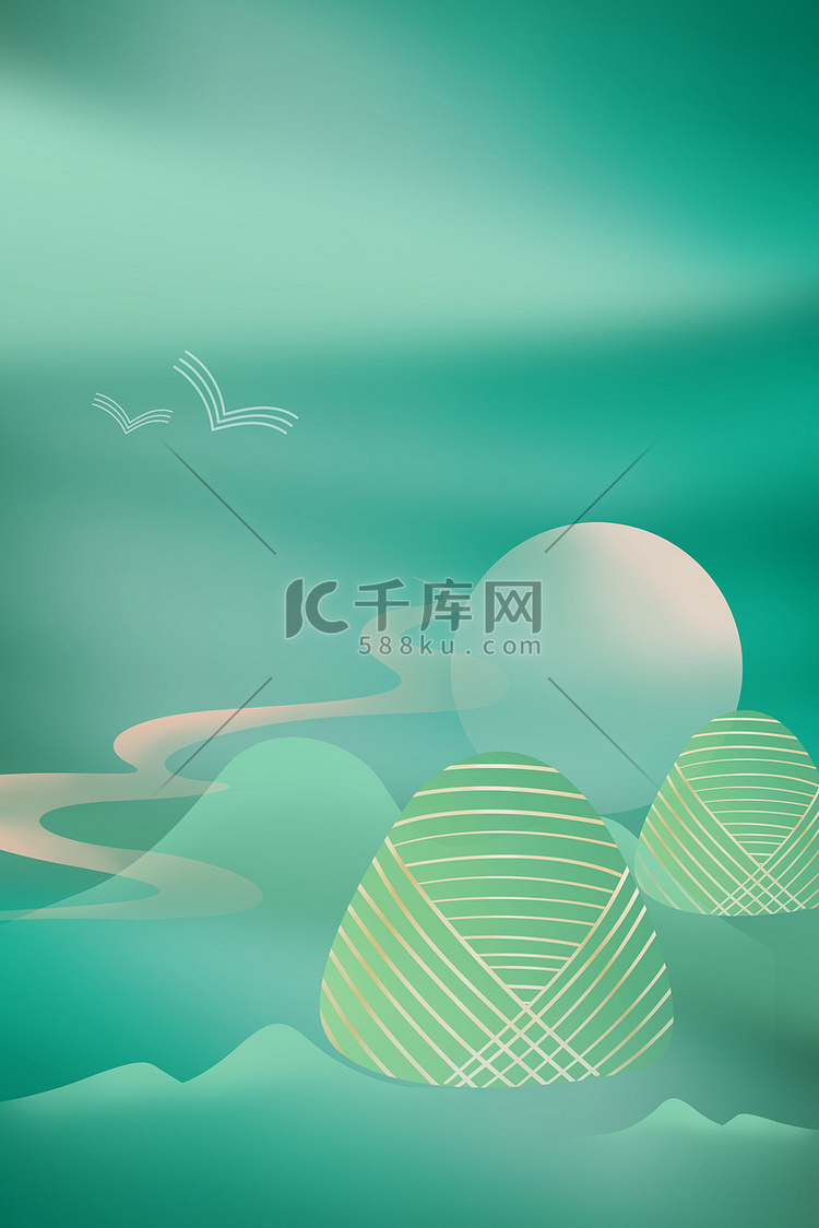 绿色端午节粽子背景图片免费下载-千库网