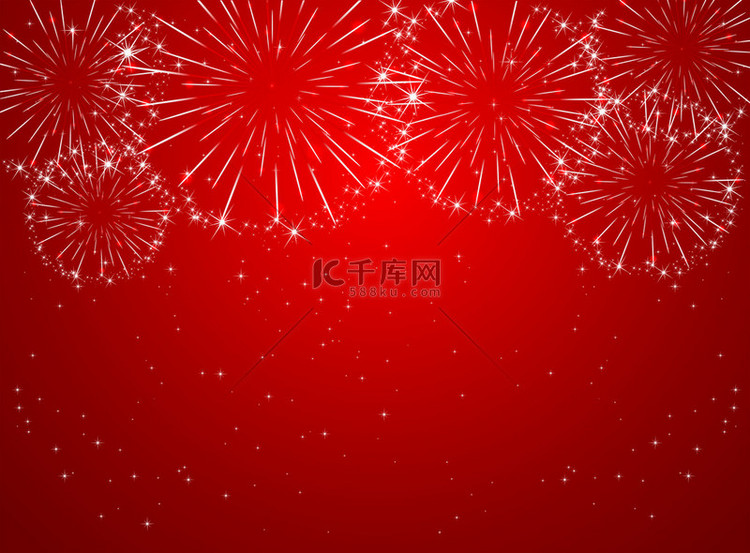 红色烟花背景图片免费下载-千库网