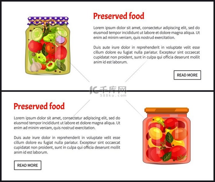 玻璃罐中保存的食物设置矢量图。背景图片免费下载_海报banner/高清大图_千库网(图片编号6288318)