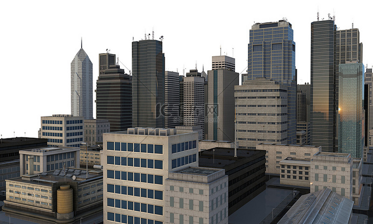 城市建筑物上白色孤立背景图片免费下载_海报banner/高清大图_千库网(图片编号6172445)