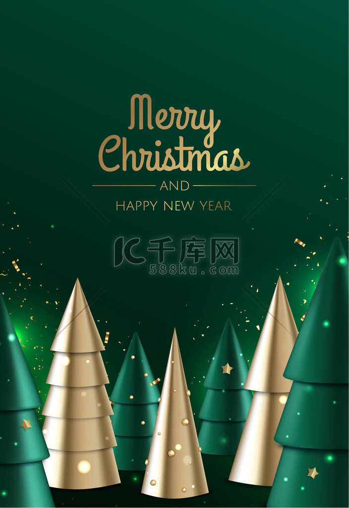 圣诞快乐，新年快乐。圣诞背景与现实的3D圣诞树背景图片免费下载-千库网