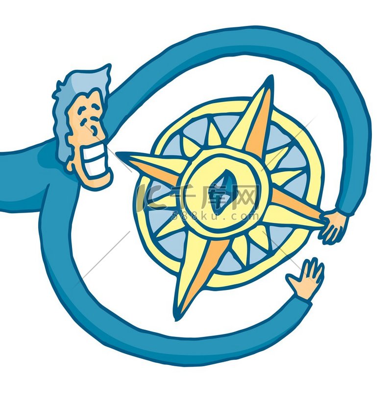 一个微笑的男人抱着他的北方的卡通插图背景图片免费下载_海报banner/高清大图_千库网(图片编号6306427)