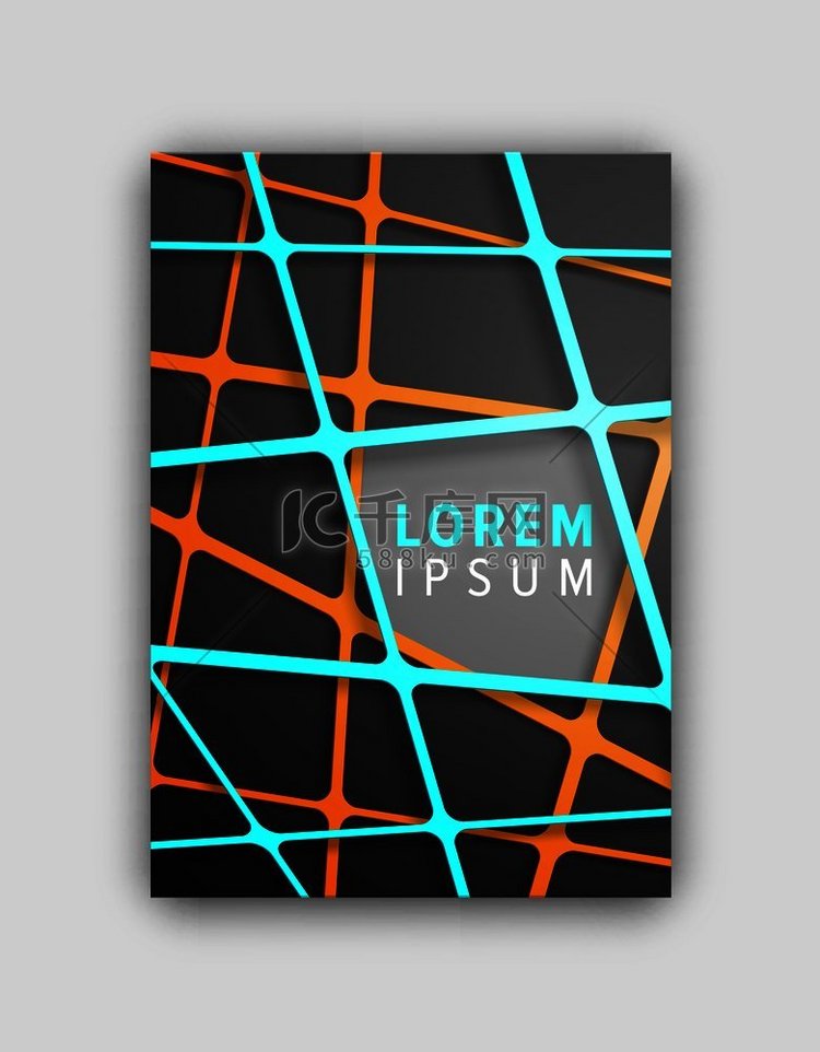 设计的封面图案由彩色交叉线和页面矢量插图右侧的文本组成，在一般灰色背景下被隔离。背景图片免费下载_海报banner/高清大图_千库网(图片编号 ...