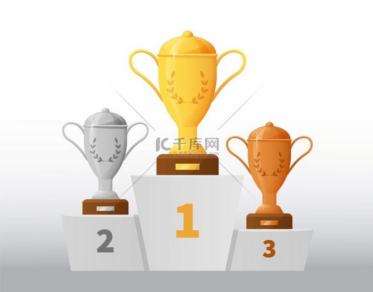 卡通获奖者登上领奖台。背景图片免费下载_海报banner/高清大图_千库网(图片编号6216608)