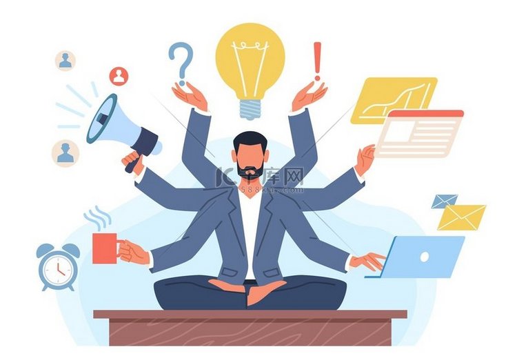 多任务的人。背景图片免费下载_海报banner/高清大图_千库网(图片编号6233218)