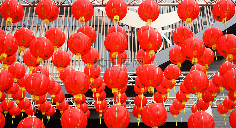 Set of Red Chinese Lanterns Circular.Always found in Chinatown, 高清摄影大图-千库网
