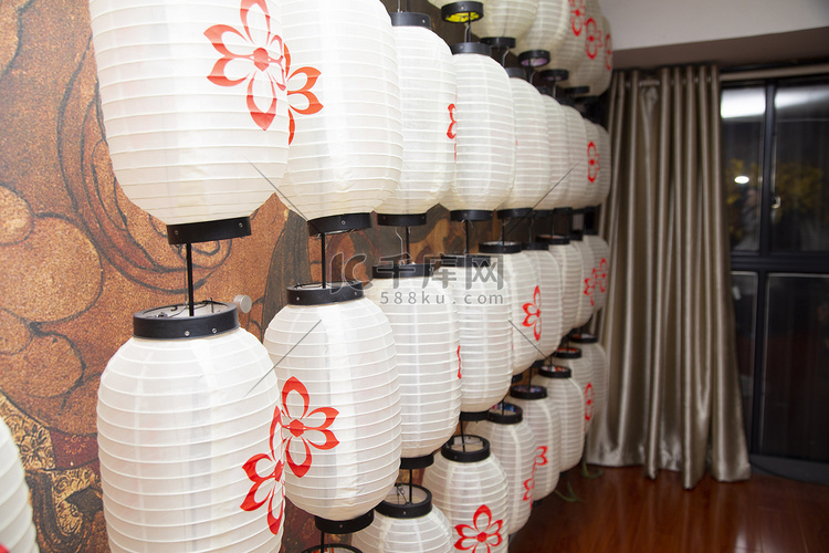 日式装修软装灯笼纸灯笼高清摄影大图-千库网