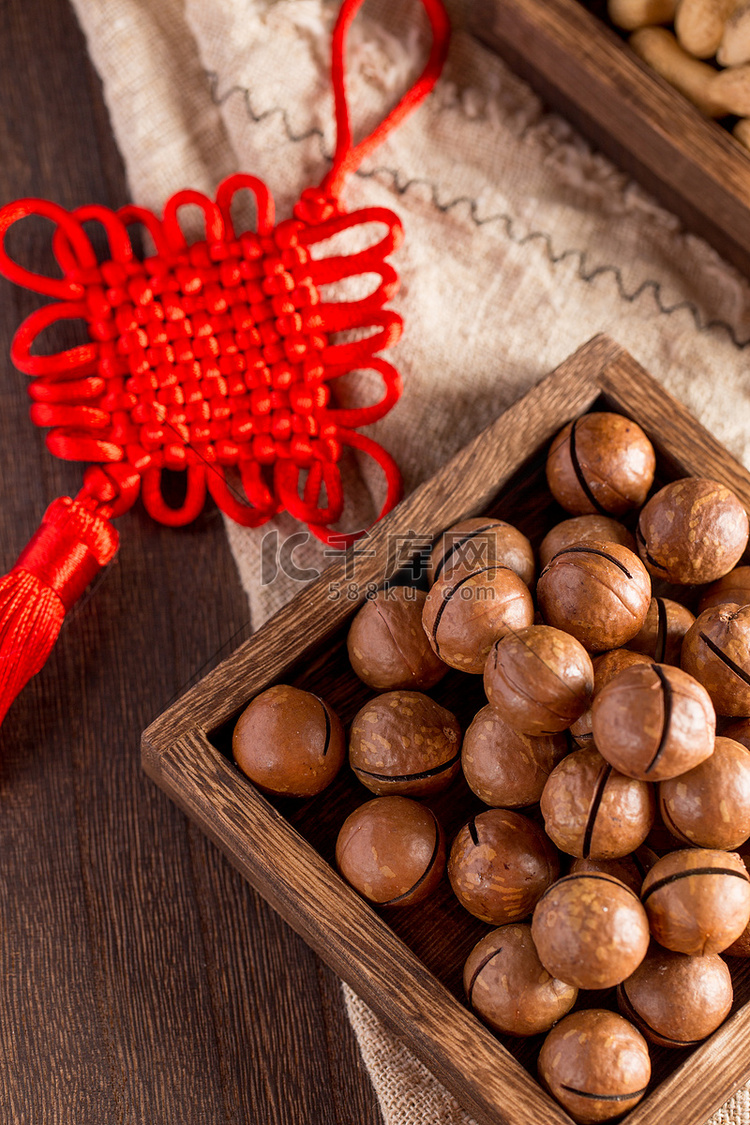 夏威夷果坚果零食干果美食新年年货炒货高清摄影大图-千库网
