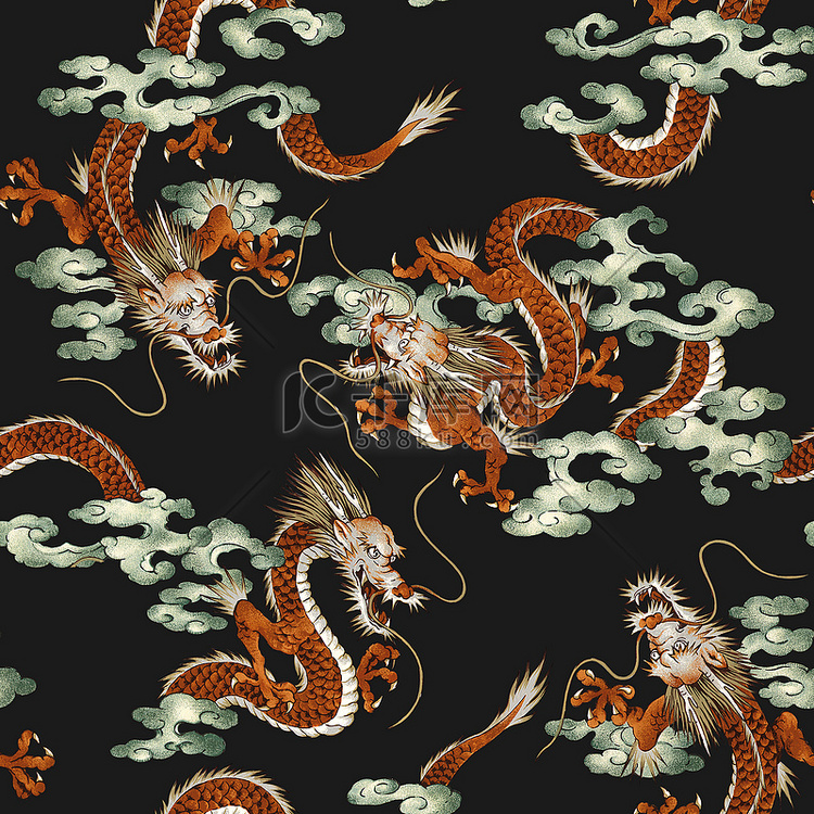 Japanese dragon pattern高清摄影大图-千库网