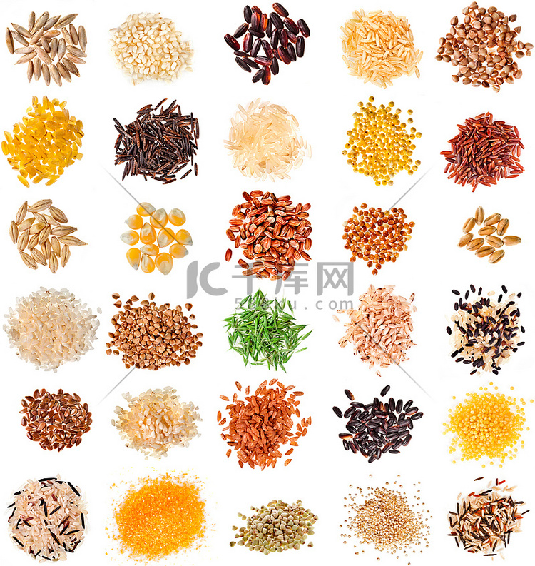 Collection Cereal Grains and Seeds高清摄影大图-千库网
