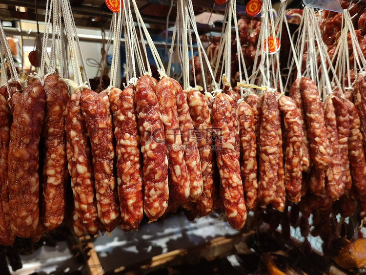 香肠腊肠美食营养摆放高清摄影大图-千库网