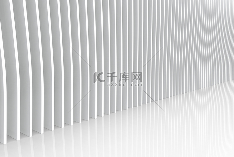 3d 渲染。灰色曲线面板墙和地板背景的透视视图.高清摄影大图-千库网