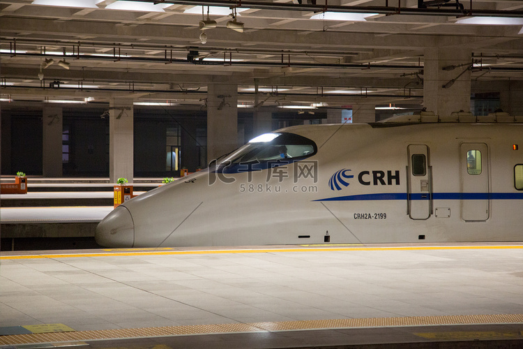 铁路和谐号列车铁轨交通高清摄影大图-千库网