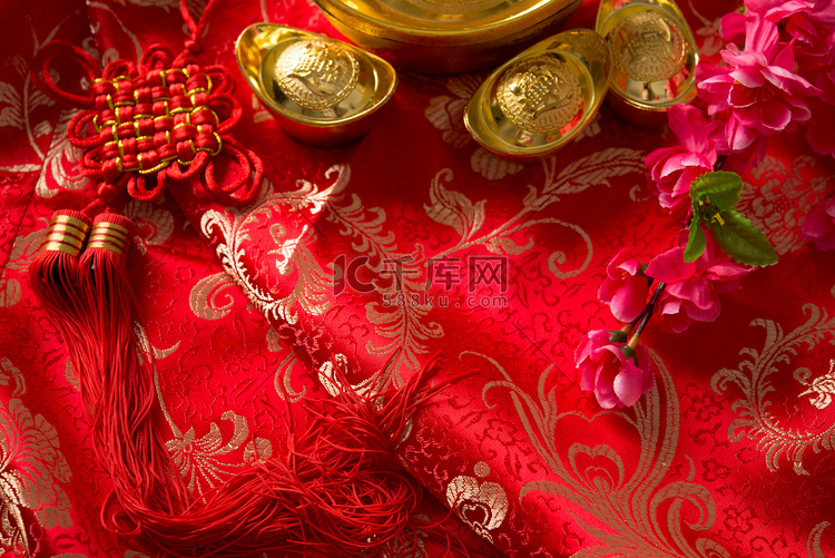 Chinese new year festival decorations background高清摄影大图-千库网