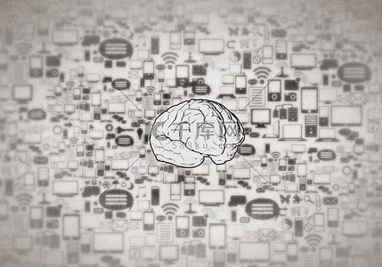 创造性思维。白底人脑及商业理念和战略的素描高清摄影大图-千库网