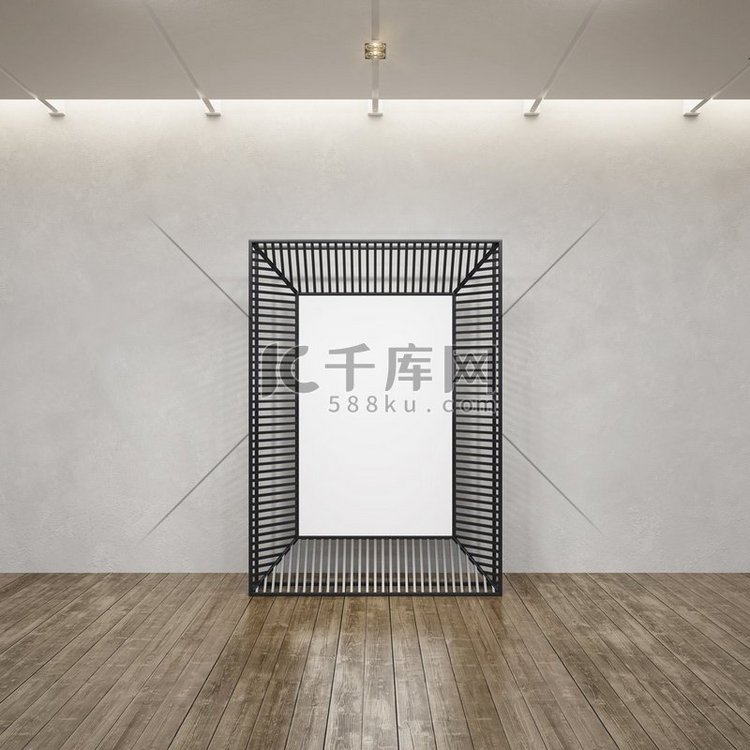 金属框架建设进入阁楼内部，3d渲染高清摄影大图-千库网