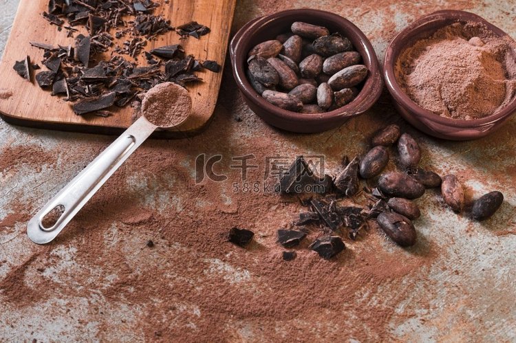碎巧克力，可可，巧克力，特写高清摄影大图-千库网