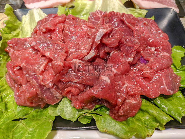 食材牛肉肉片肉类原料高清摄影大图-千库网
