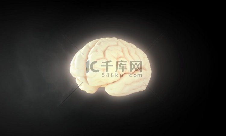 人脑图像科学图像与人脑在黑暗背景高清摄影大图-千库网