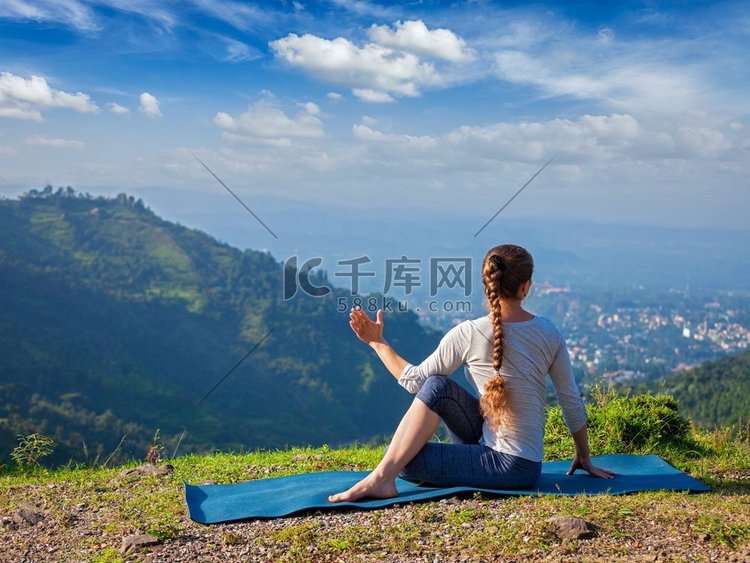 女人，哈他，瑜伽，asana高清摄影大图-千库网