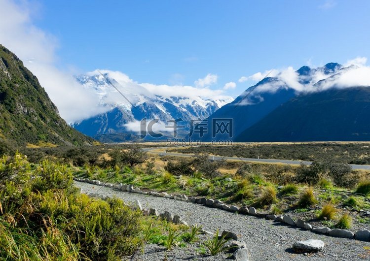 新西兰。新西兰山区美丽的自然风光高清摄影大图-千库网