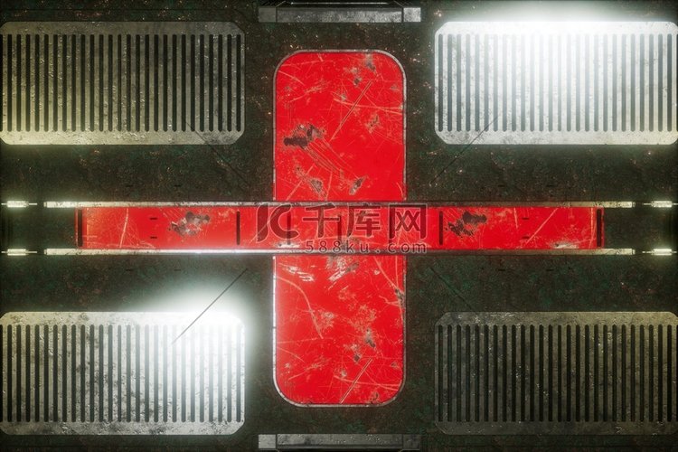 3D渲染的科幻金属背景。科幻金属背景高清摄影大图-千库网