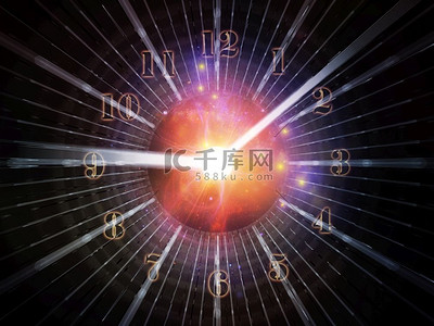 时间相对论时间系列的面孔科学、教育和现代技术项目的时钟刻度盘和抽象元素的组成高清摄影大图-千库网
