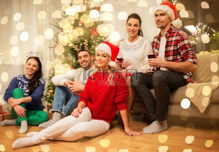 节日，聚会，葡萄酒，家高清摄影大图-千库网