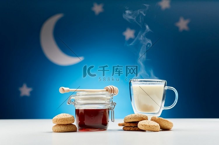杯子，蜂蜜，饼干，饼干高清摄影大图-千库网