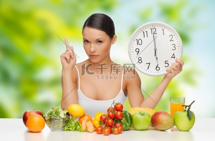 时钟，吃，时间，饮食高清摄影大图-千库网