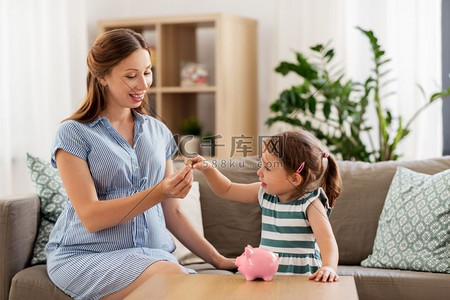 家庭，孕妇，小猪，银行高清摄影大图-千库网