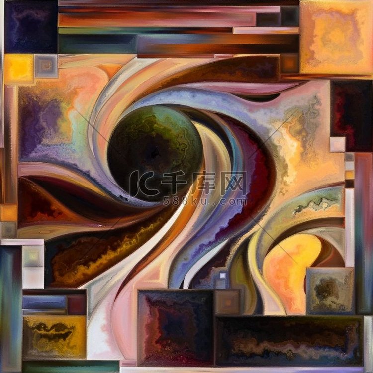 Affinity of Forms系列。彩色形状和纹理的拼贴背景在艺术，设计，创造力和想象力的主题。高清摄影大图-千库网