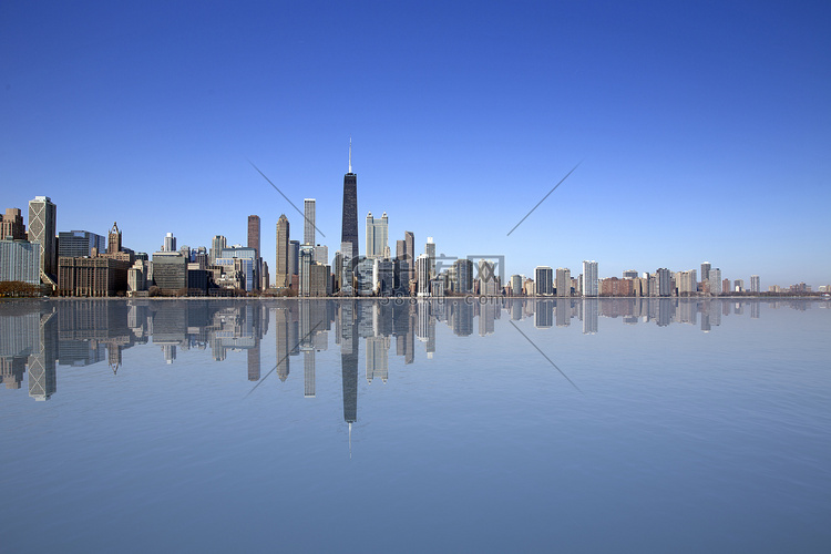 芝加哥城市天际线高清摄影大图-千库网