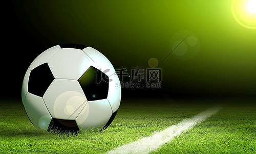 黑白足球或足球，彩色插图高清摄影大图-千库网