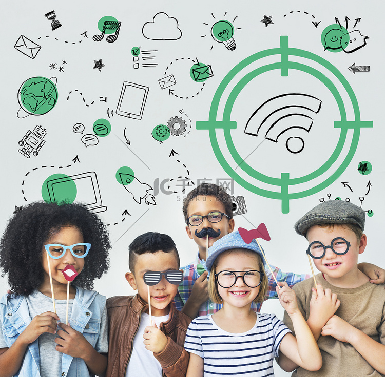 孩子们的笑声，玩得开心高清摄影大图-千库网