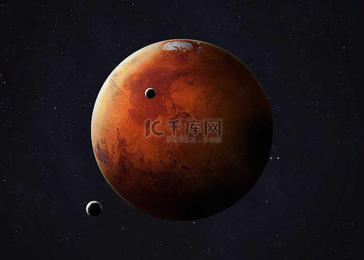 Shot of Mars taken from open space. Collage images provided by www.nasa ...
