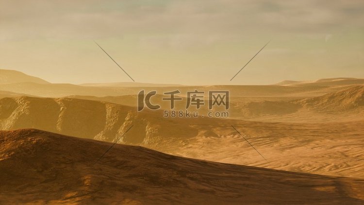 沙漠中沙丘上的日落沙漠图画高清摄影大图-千库网