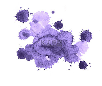 Abstract watercolor aquarelle hand drawn blue drop splatter stain art ...