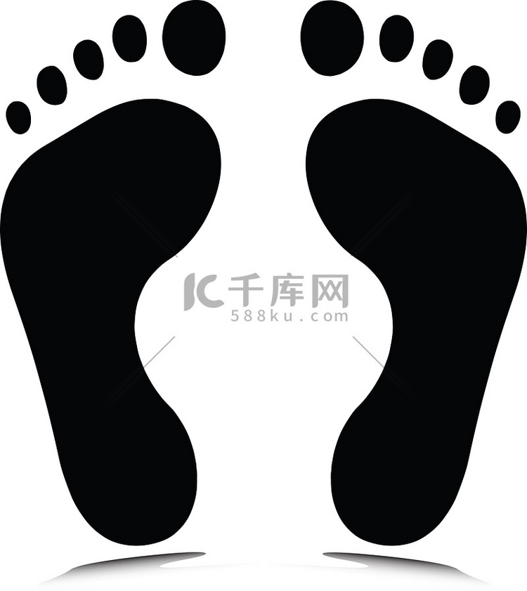 Human foot silhouette illustrations高清摄影大图-千库网