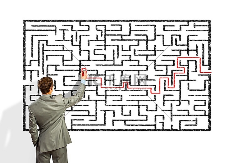 商人解决迷宫问题高清摄影大图-千库网