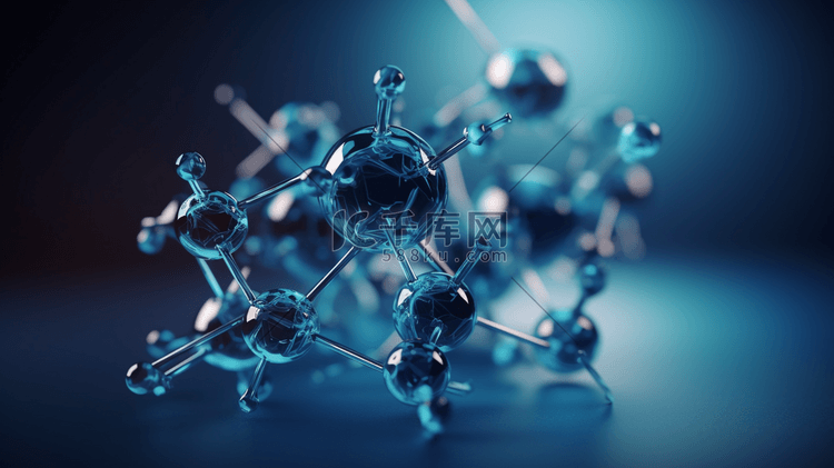 三维分子结构图形高清摄影大图-千库网