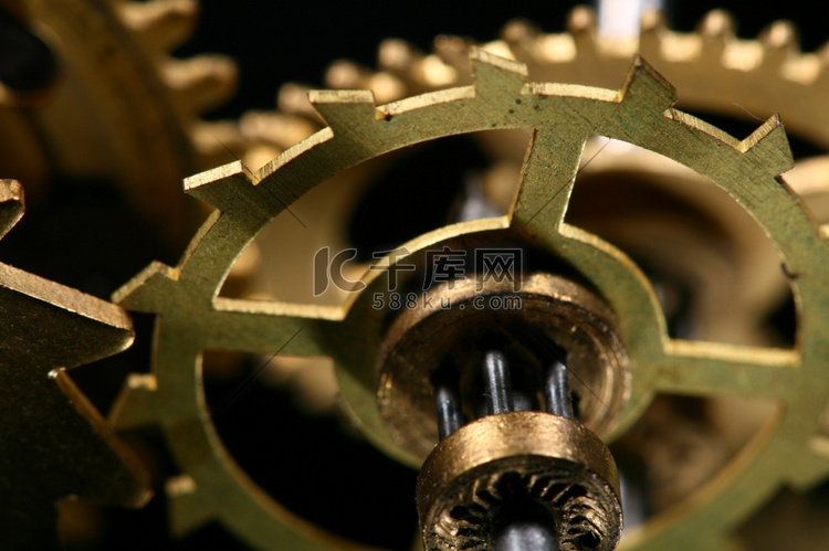 宏观机械齿轮背景特写高清摄影大图-千库网