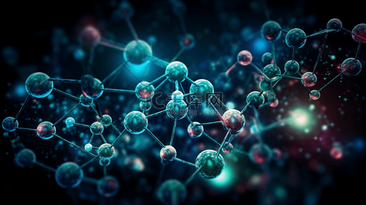 三维分子结构图形高清摄影大图-千库网