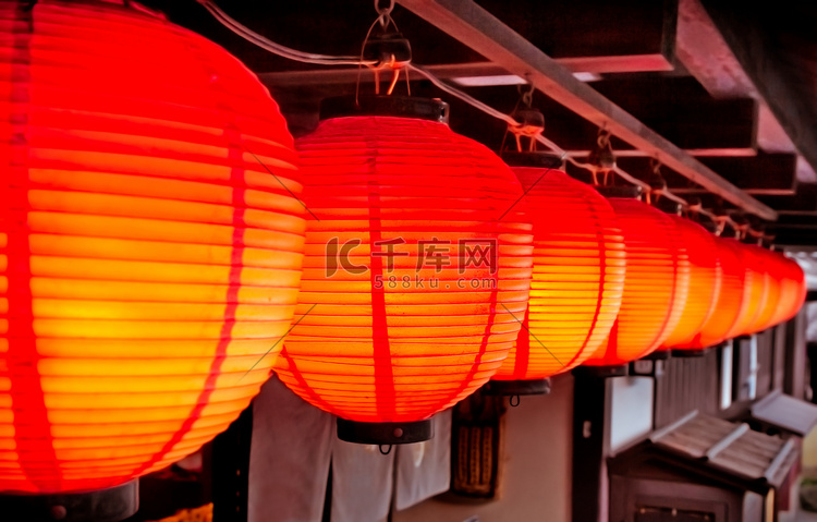 日本京都地区的日本红灯笼.高清摄影大图-千库网