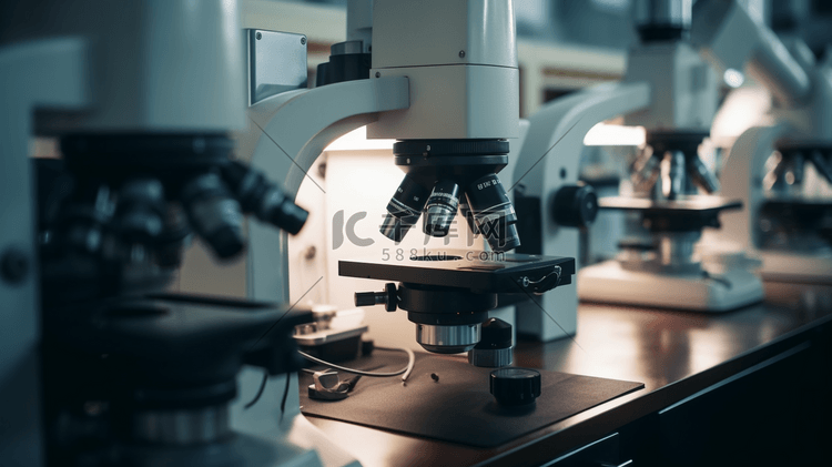 科研医疗实验室里的显微镜 高清摄影大图-千库网
