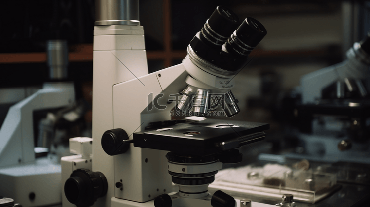 科研医疗实验室里的显微镜 高清摄影大图-千库网