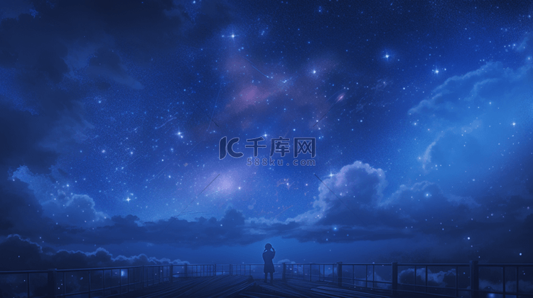 唯美动漫星空背景图片免费下载_海报banner/高清大图_千库网(图片编号6407402)