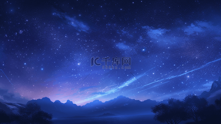 唯美动漫星空背景图片免费下载_海报banner/高清大图_千库网(图片编号6407381)