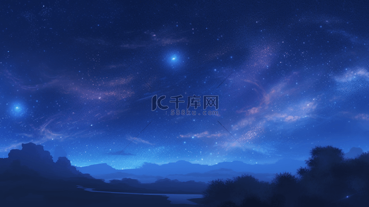 唯美动漫星空背景图片免费下载_海报banner/高清大图_千库网(图片编号6407385)